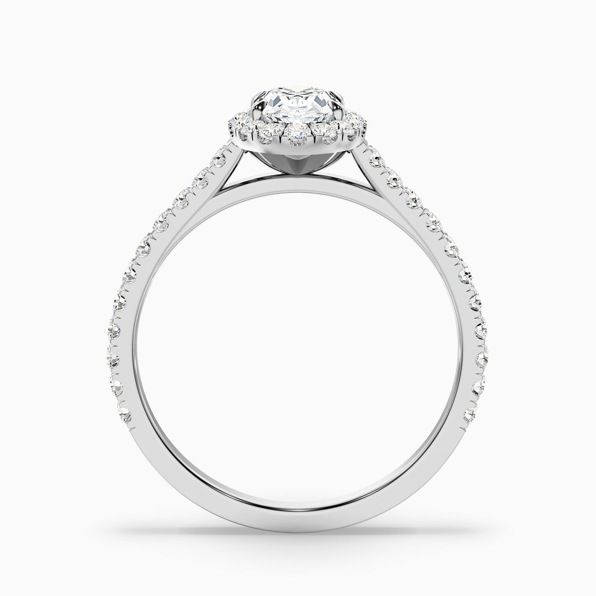 Empress Oval Halo Pave Lab Grown Engagement Ring – Grown Leo