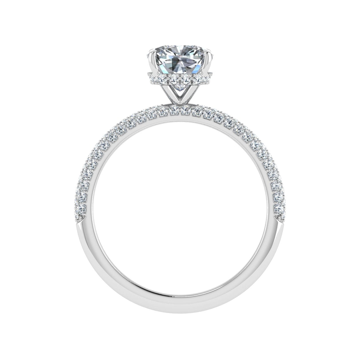 Jubilee Cushion Micro Pavé Moissanite Ring – Grown Leo